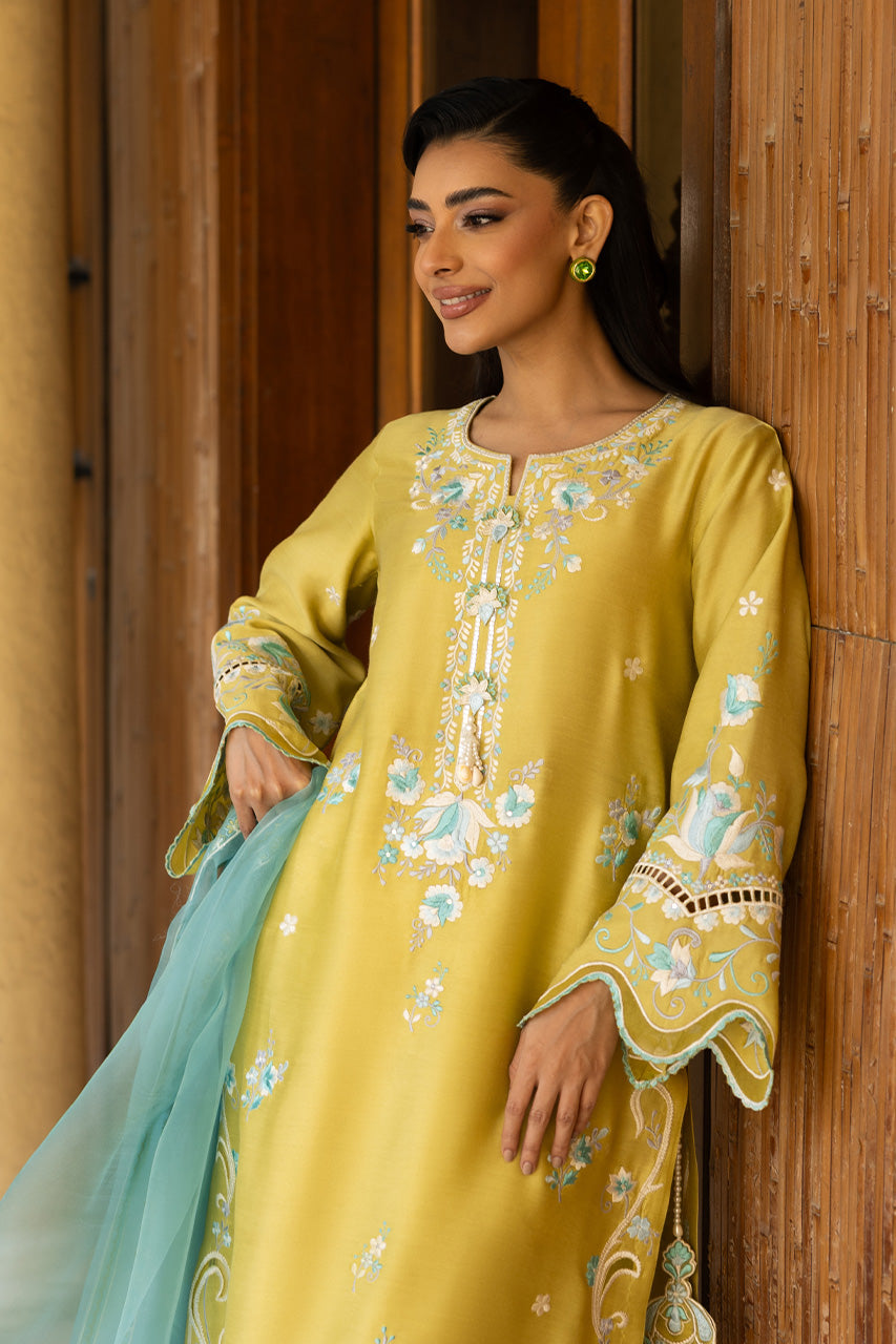 Leem Mustard Yellow Masoori Silk Outfit - Luxury Formal Wear – Sunnia ...