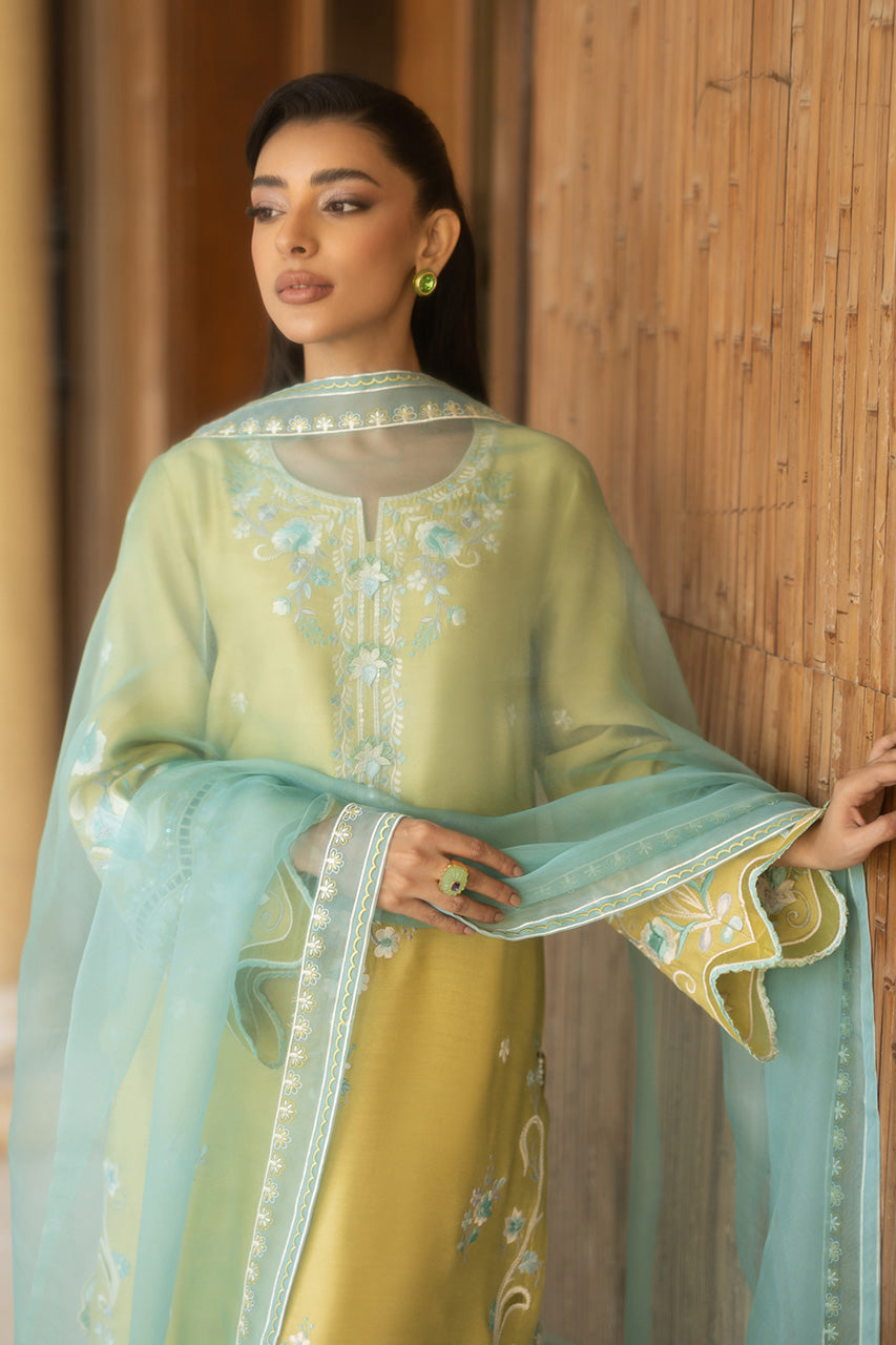 Leem Mustard Yellow Masoori Silk Outfit - Luxury Formal Wear – Sunnia ...